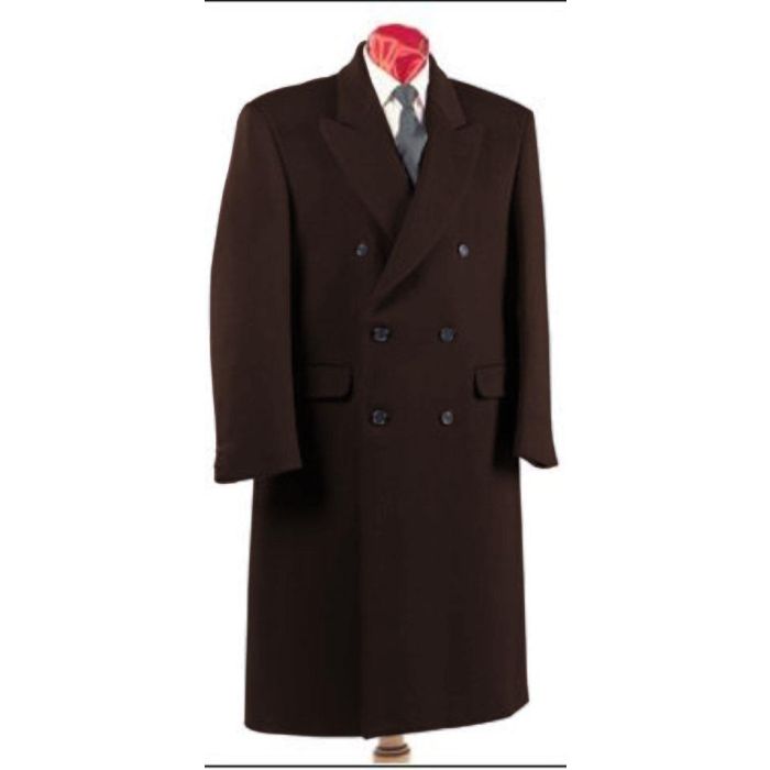 Mens Dark Burgundy Full Length Wool Overcoat – OvercoatUSA