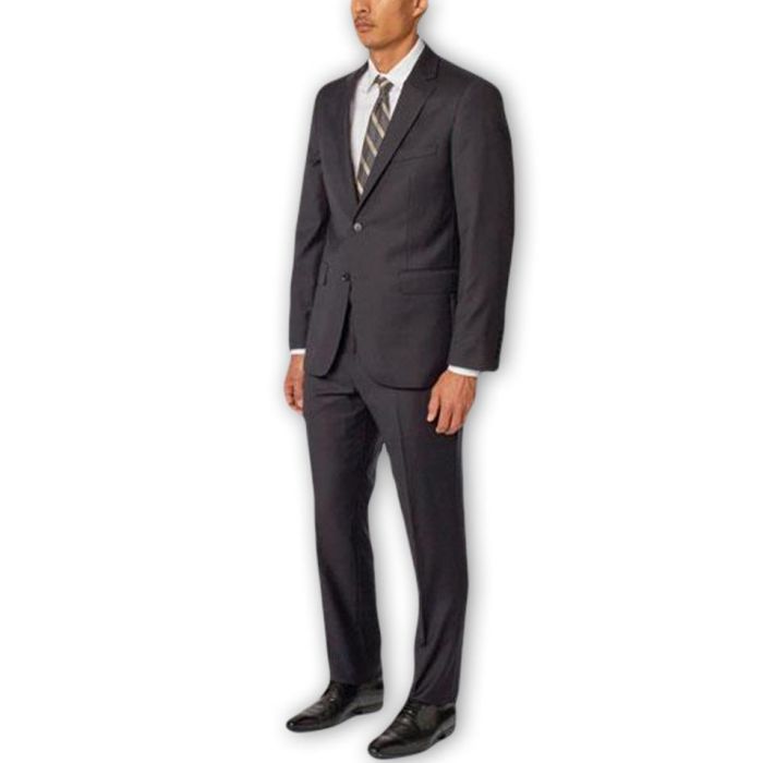 Mens 4 button cuff Alberto Nardoni fully lined navy wool overcoat ...