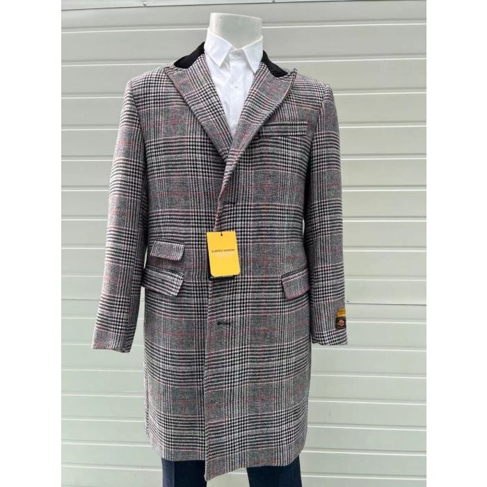 Mens Plaid Wool Plaid Gray Color – OvercoatUSA
