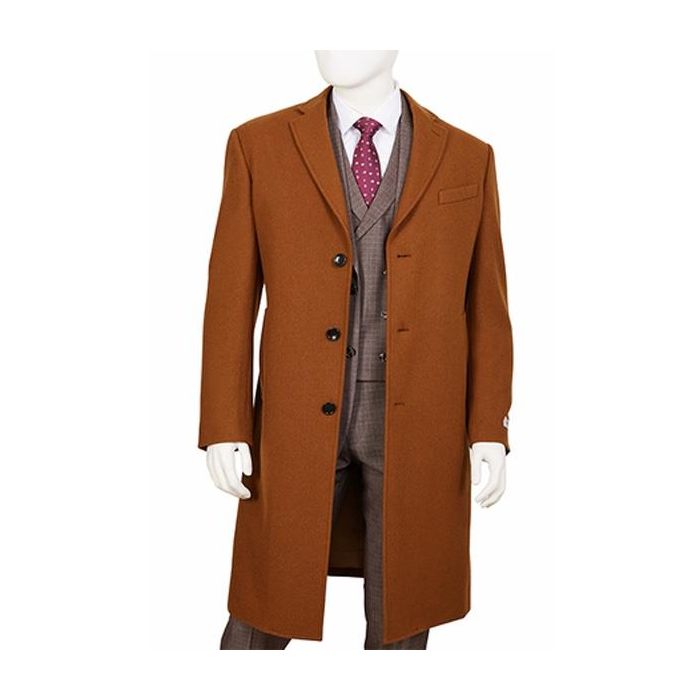 Mens Rust Cognac Vicuna Coat – OvercoatUSA