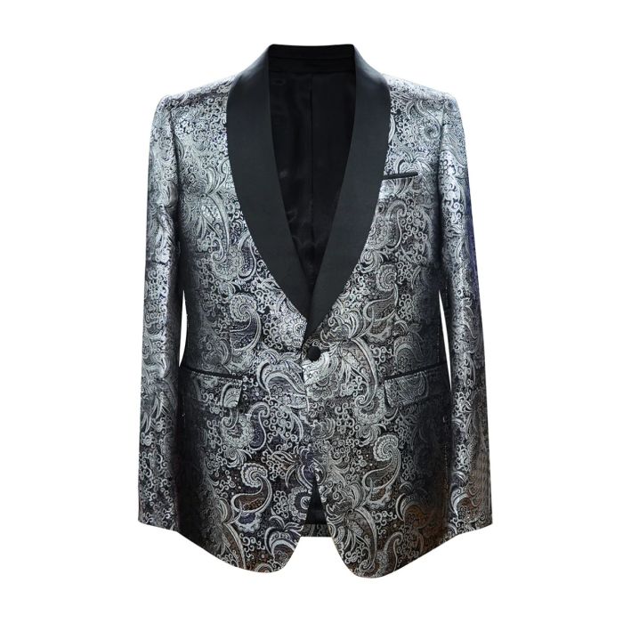 Mens Silver Black Dinner Jacket - Mens Evening jackets - Tuxedo Dinner ...