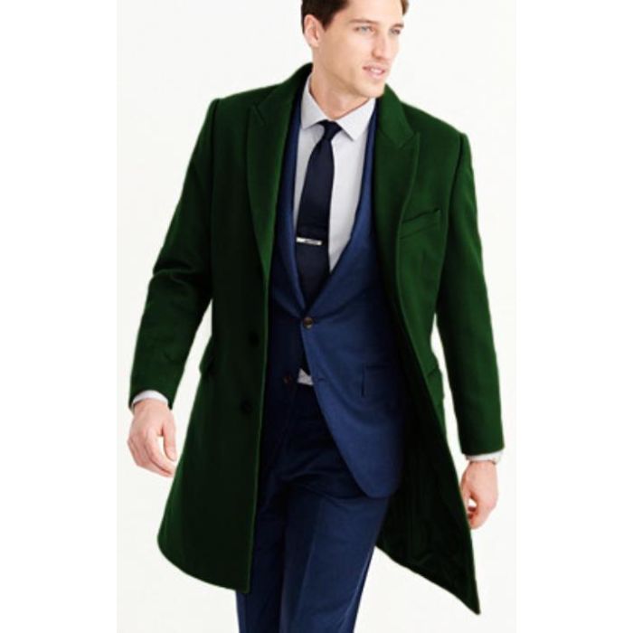 Mens Wool Car Coat - Hunter Green Driver Coat – OvercoatUSA
