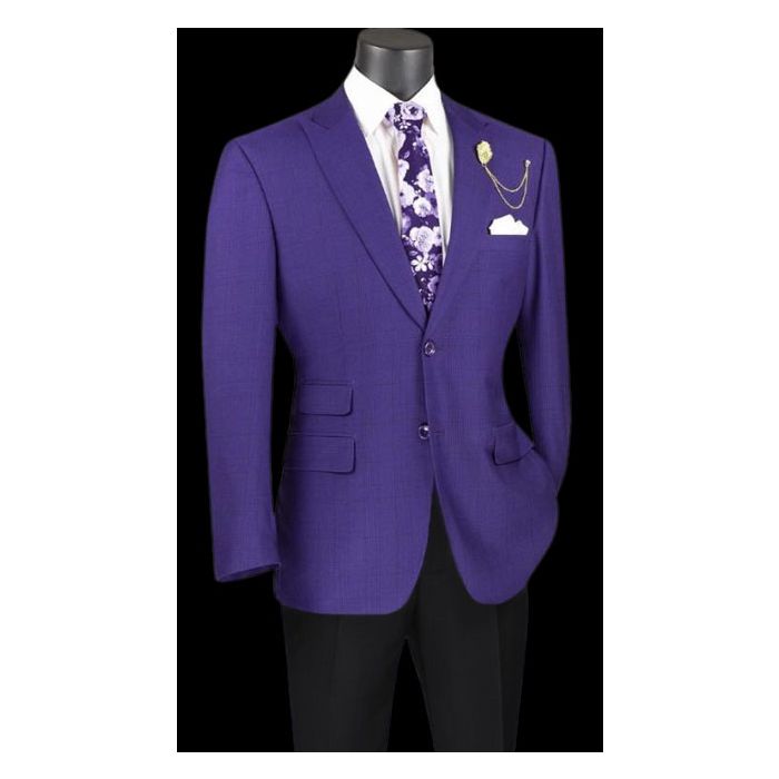 Purple Plaid Blazer - Mens Purple Windowpane Sportcoat – OvercoatUSA