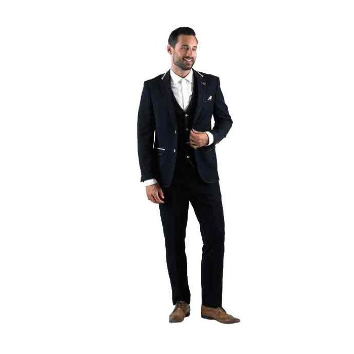 Mens designer blue notch lapel checkered check pattern suit jacket ...