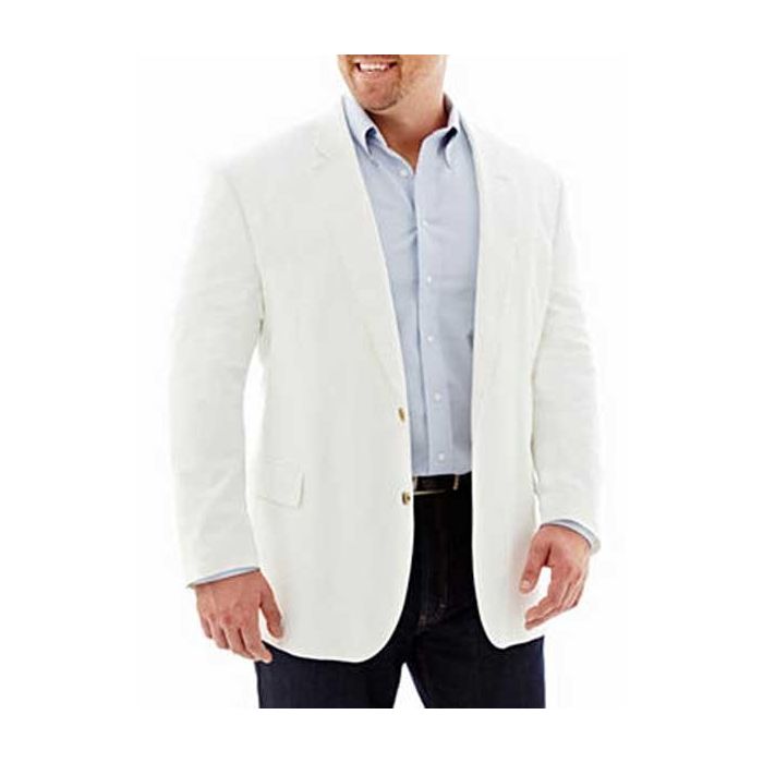 Mens Two Button White Long Sleeves Linen Cotton Sport coat – OvercoatUSA