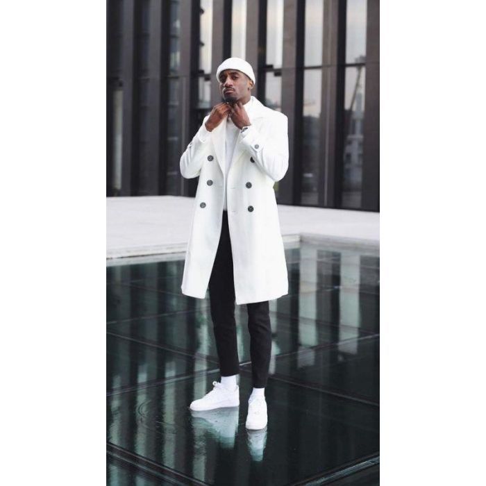 White Wool Peacoat - Mens White overcoat cashmere white wool car coat ...